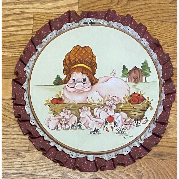 Handmade | Accents | Vintage 983 Arlene Cook Signed Farmhouse Mama Pig ...